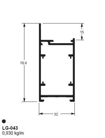 LG-043 (32-043) 5,58 KG BARRA 6,00 ML LG - ALLUWEB SHOPPING DO ALUMINIO