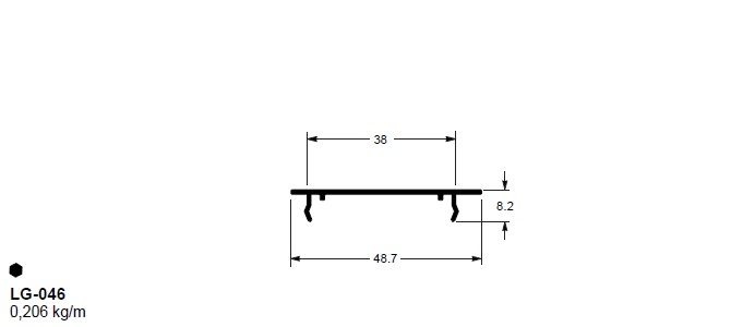 LG-046 (32-046) 1,24 KG BARRA 6,00 ML LG - ALLUWEB SHOPPING DO ALUMINIO