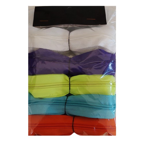 Kit de Zíper Nº5 de Cores Variadas com 5 Unidades de 1m - Jully Malzoni ...