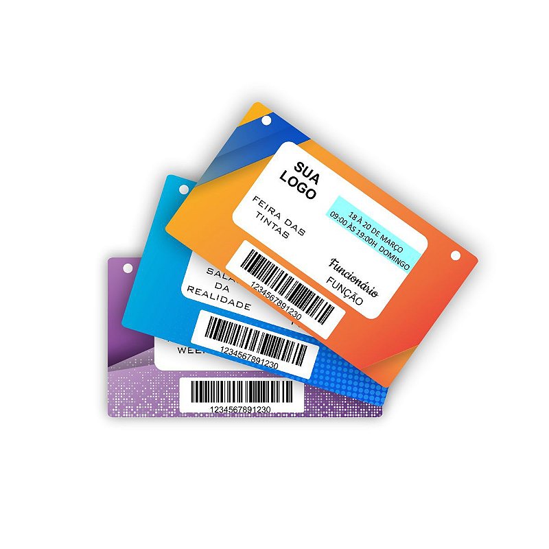 CREDENCIAL PARA EVENTOS 8,8x15cm - 120 unidades - Malires Gráfica