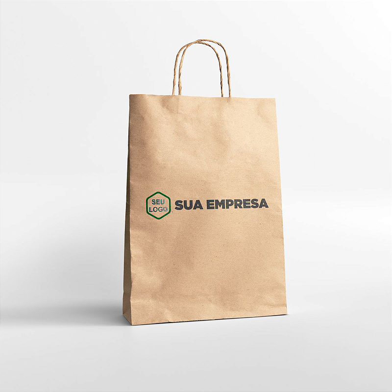 Sacola em Papel Kraft 25x30x15cm - Malires Gráfica