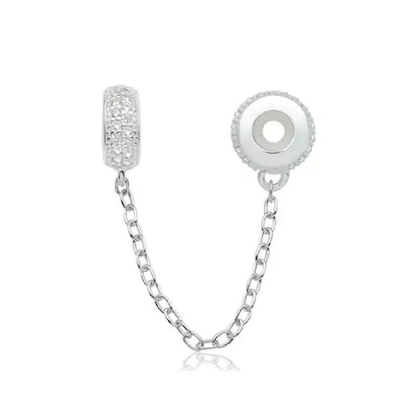 Berloque de pulseira Pandora Trava de Segurança Cravejado - PRATA 925 ...