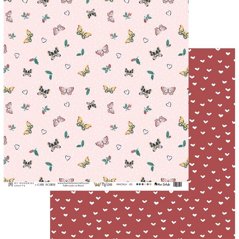 Coleção My Love - Folha 05 - My Memories Crafts - Ana Winter ScrapBook