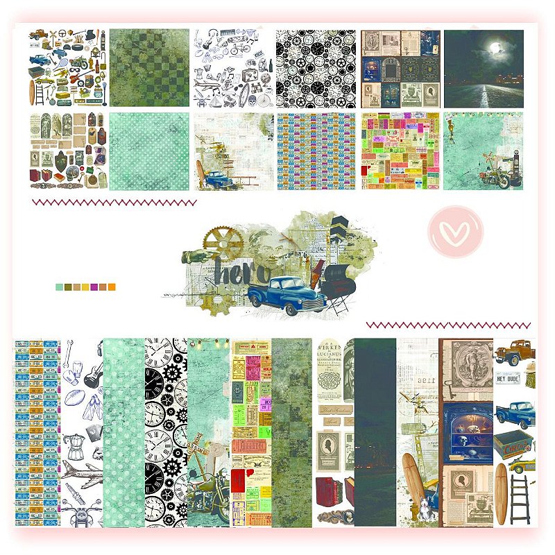 Coleção Hero - Bloco 30,5 x 30,5 - Dany Peres - Ana Winter ScrapBook