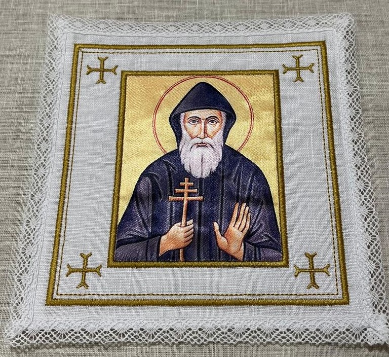 pala, pala imagem de santo para igreja católica, pala de linho bordada ...