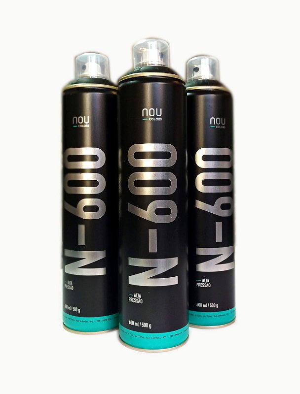Spray NOU Colors N-600 Alta pressão (Cromo e preto) - Real Grapixo
