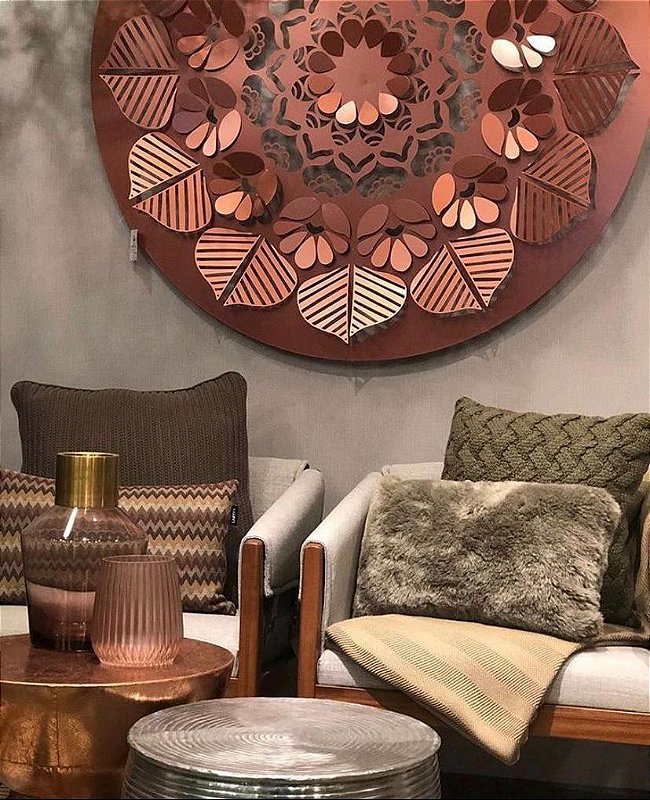 Mandala Gaia Metálica | Aço 120x120cm - Decoração Luxo - Esculturas de ...