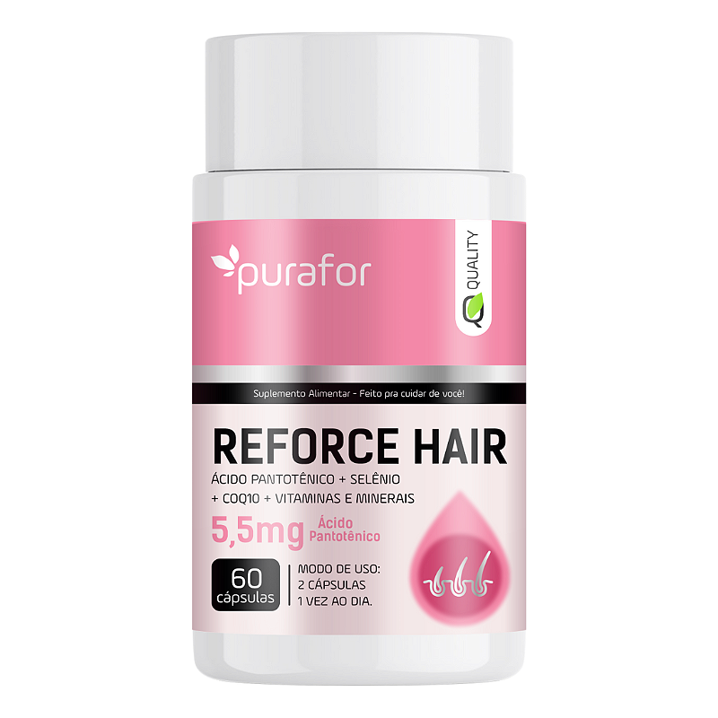 Reforce Hair Purafor – Força para Cabelos e Unhas | CoQ10 e Selênio ...