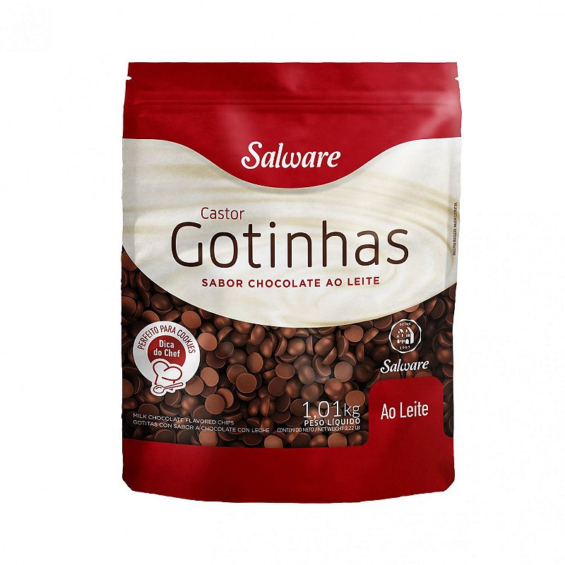 GOTINHAS CHOCOLATE AO LEITE SALWARE 1,01KG - Stock Embalagens