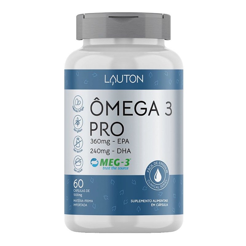 Ômega 3 Pro 360mg EPA 240mg DHA TG 60 Caps - Lauton - Taurene Suplementos