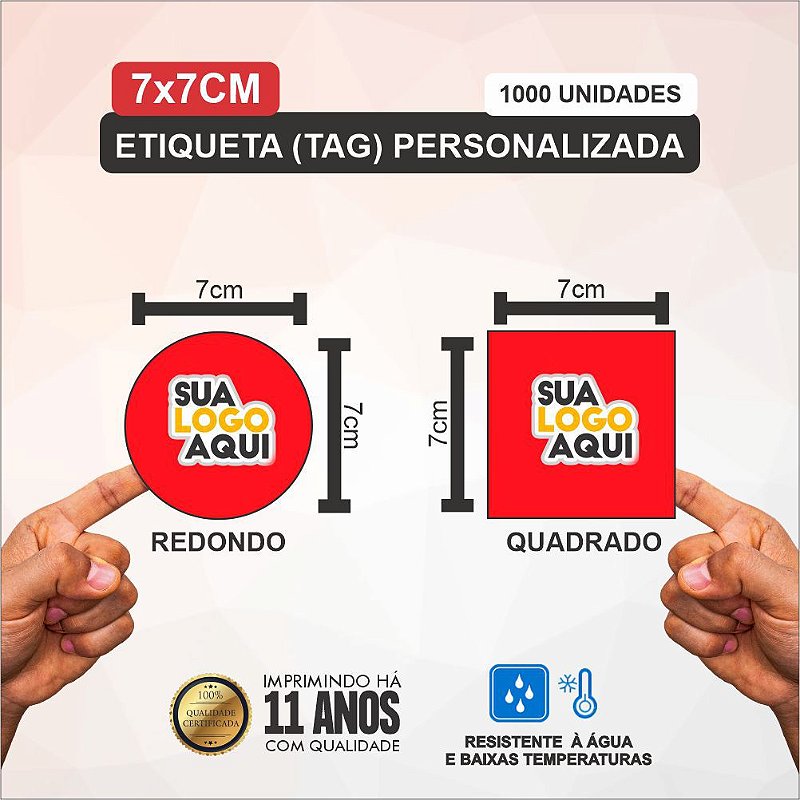 Adesivo Personalizado 7x7cm - Crie o Seu com Qualidade e Estilo - Loja Vitrine Gráfica