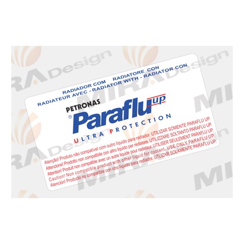 Adesivo PARAFLU UP - INSTRUÇÕES DO LÍQUIDO DO RADIADOR Fiat - Mira ...