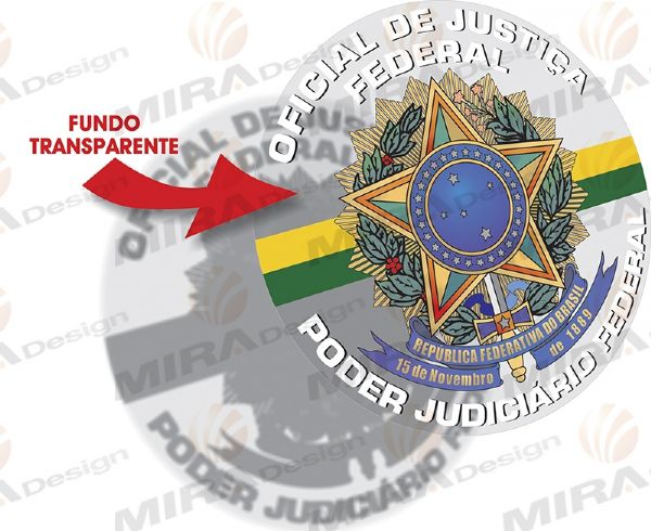 Adesivo p/ vidro OFICIAL DE JUSTIÇA FEDERAL - Poder Judiciário - Mira ...