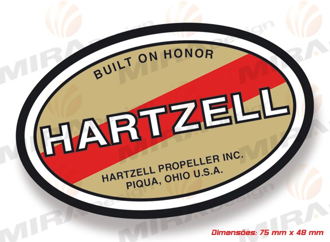 Adesivo HARTZELL BUILT ON HONOR p/ Hélice de Aeronaves - Mira Design ...