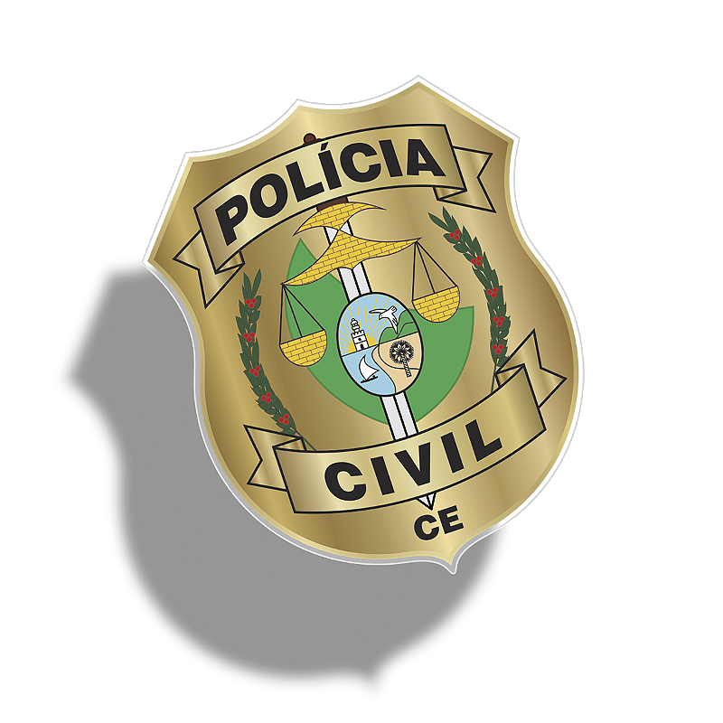 Adesivo POLÍCIA CIVIL ESTADO DO CEARÁ (DISTINTIVO) p/ vidro (INTERNO ...