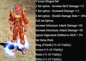 Vicious Dragon Set+9+5+12 - LojaMuonline