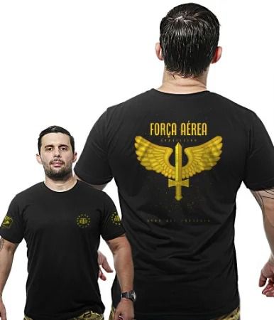 Camiseta Masculina Wide Back Força Aérea Tático Militar TeamSix Brasil ...