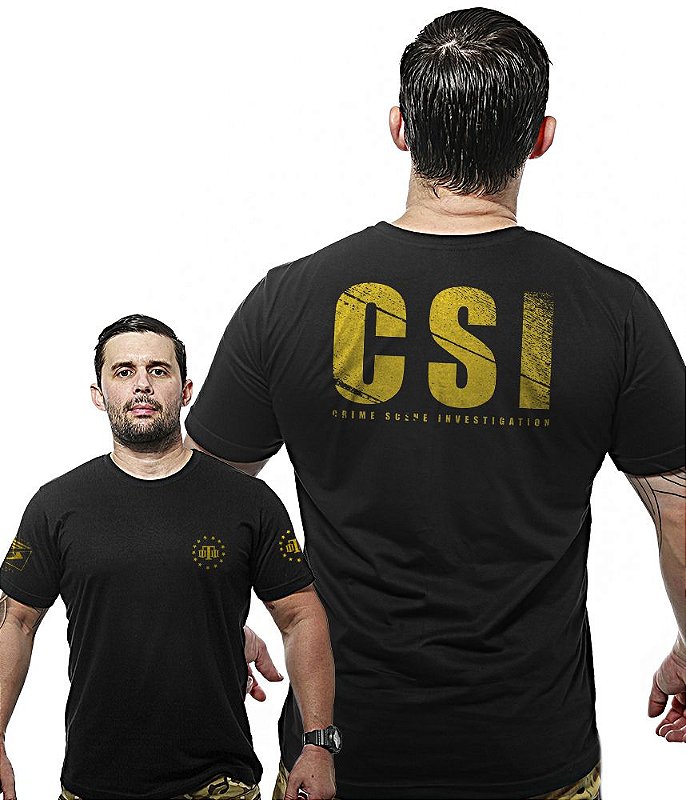 Camiseta Masculina Wide Back CSI Crime Scene Investigation Tático ...