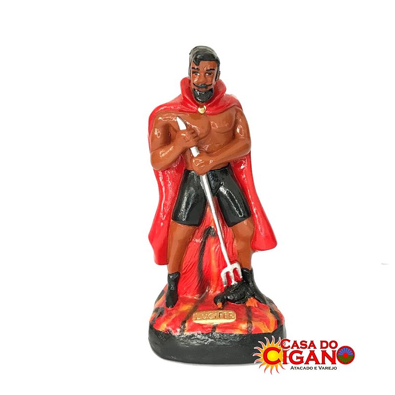 Imagem - Exu Lúcifer Com Capa - Gesso - 25 cm - Casa do Cigano - A ...
