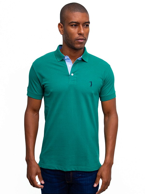 Polo Piquet Pacific Green Aleatory - Casa das Camisas