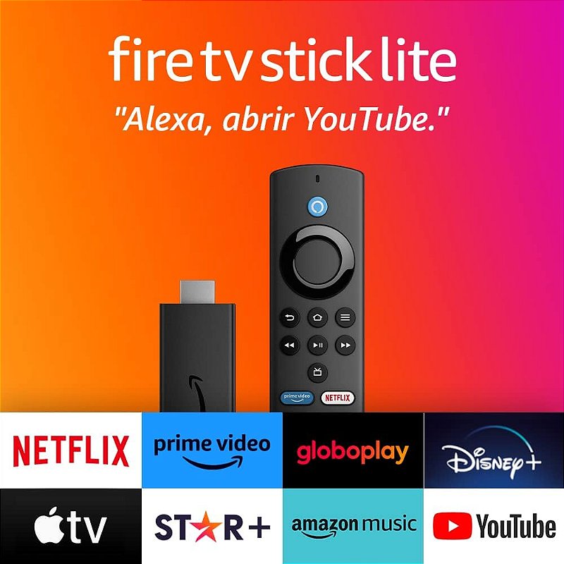 Fire tv Stick 3º Geração Com Controle de Voz e botoes Atalhos c/ volume ...