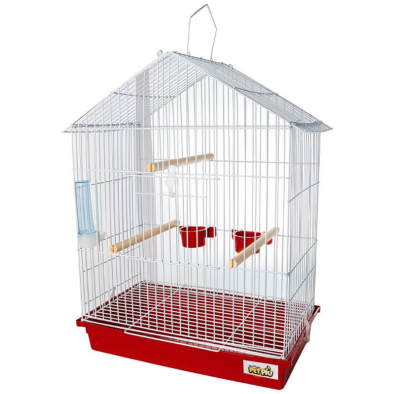 Gaiola Calopsita Pet Piu Teto Aramado - Vermelha - Jel Plast