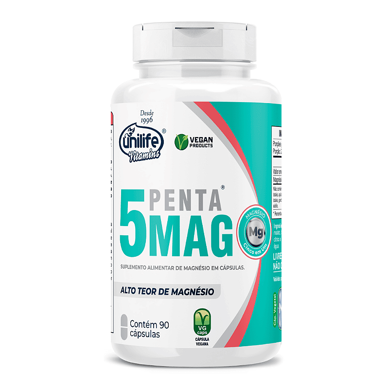 Pentamag 5 MAG 900mg Unilife 60 Cápsulas - Empório & Cia Produtos Naturais