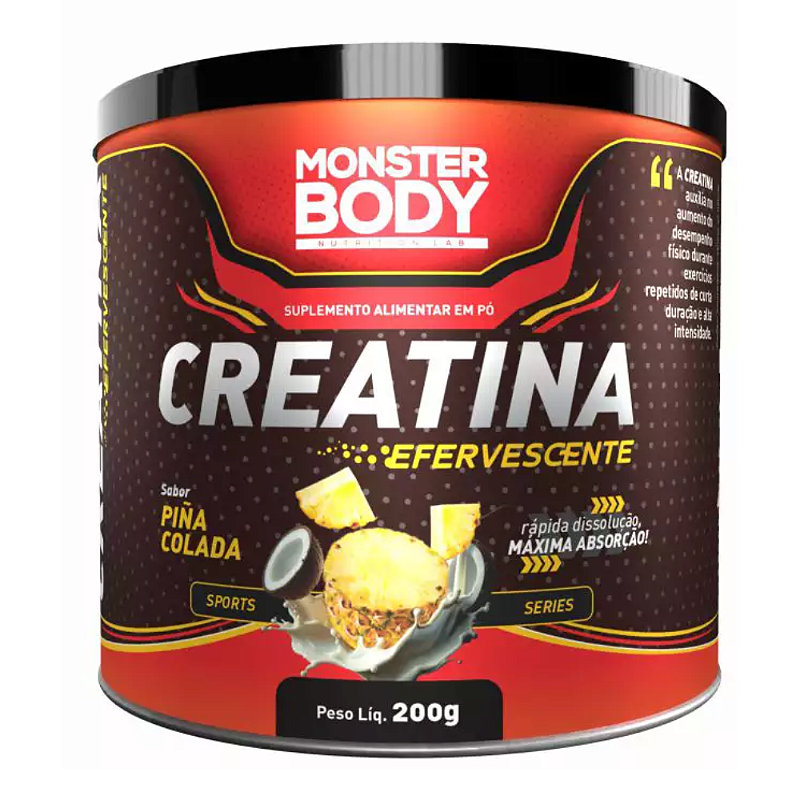 Creatina Efervescente Pina Colada Monster Body 200g - Empório & Cia ...