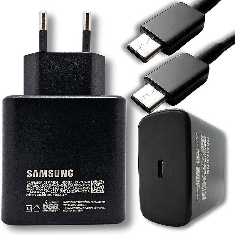 Carregador Samsung Turbo 45w USB-C Ultra Rápido Galaxy Book - GFTech ...