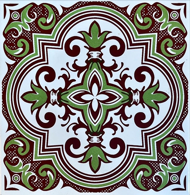 AZ 151A CECRISA VERDE E MARROM 3,77mm - Azulejos Retrô