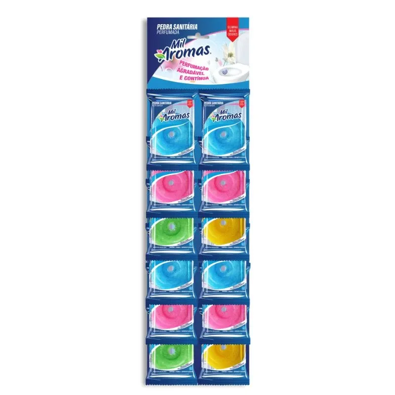 Pedra Sanitária Mista 25g Mil Aromas – Cartela 12 Unidades - PROKLIN