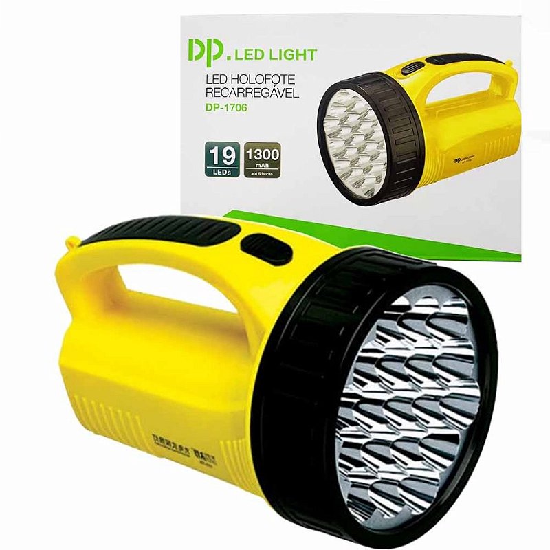 LANTERNA HOLOFOTE19 LEDS RECARREGAVEL DP-1706 - Gimix informatica