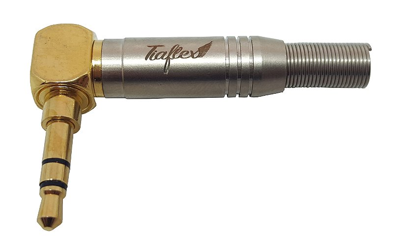 Conector P2 Stereo Angulado 90° - Tiaflex