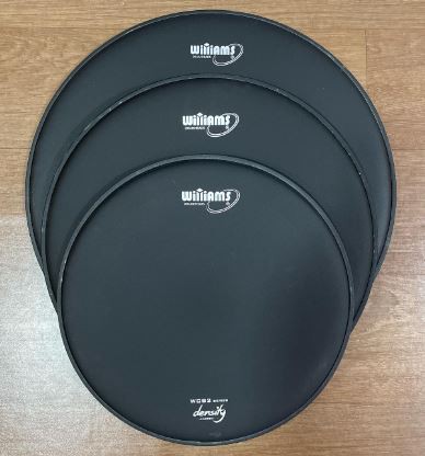 Kit de Peles Williams Density Black Porosa Preta Filme Duplo Fusion (10”, 12”, 14”) - JR Drums