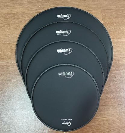 Kit de Peles Williams Density Black Porosa Preta Filme Duplo Full (10”, 12”, 14” e 16'') - JR Drums