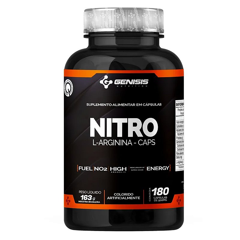 Nitro L-ARGININA 180 Cápsulas - Genisis Nutrition - Fábrica de Atletas ...