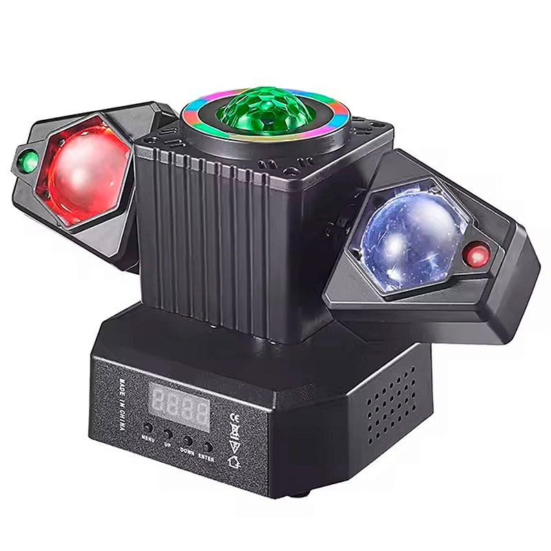 Mini Moving Head 50W 3 em 1 Strobo DMX + Controle - 81294 - ARCO ÍRIS LED