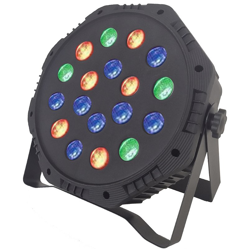 Strobo Refletor Led Par 64 Rgb 18 Leds Slim Festa Digital - ARCO ÍRIS LED