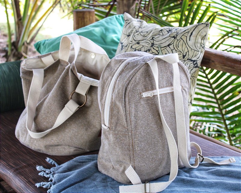 Mochila Porto Belo | Eco Liso Areia - Studio Roberta Chaves