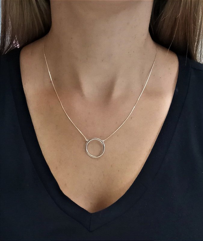 Colar Formas Geométricas Circulo Vazado. - Belle Valverde diversidade ...