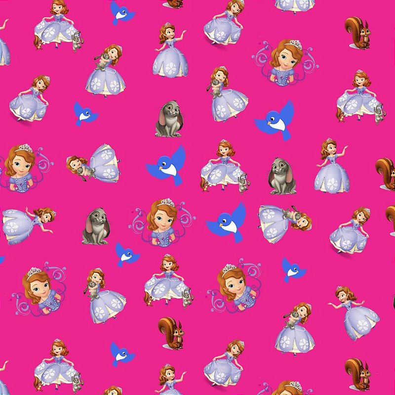 Tecido Gabardine Estampa Digital - Princesa Sofia - Estampas Digital