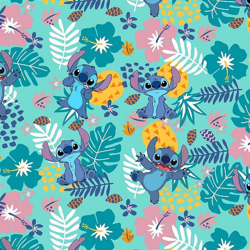 Tecido Gabardine Estampa Digital - Stitch - Estampas Digital