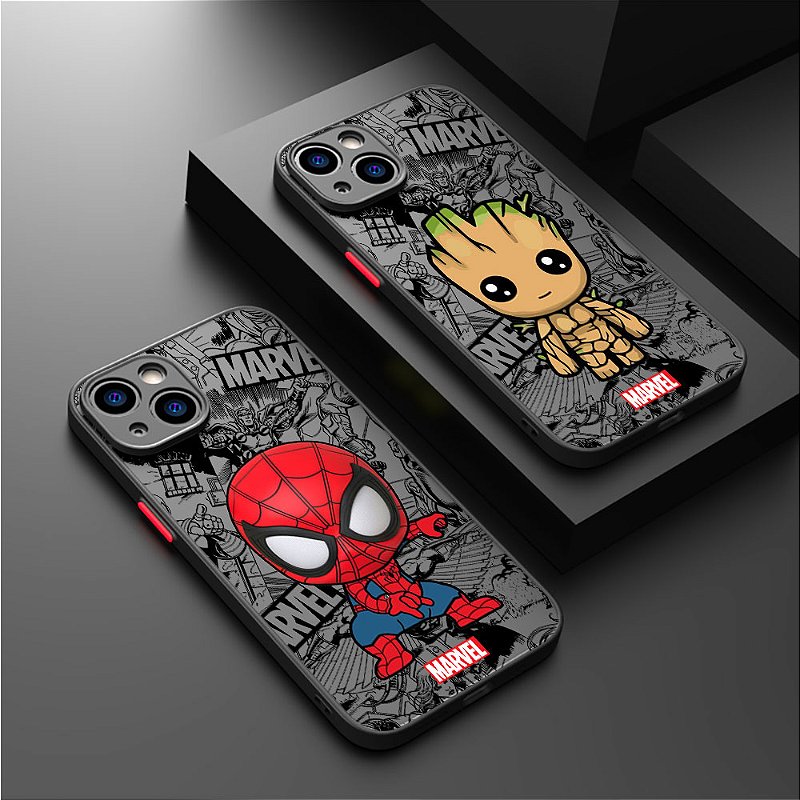 Capa dos desenhos animados da marvel groot spiderman para iphone se 12 mini 13 p - HNA