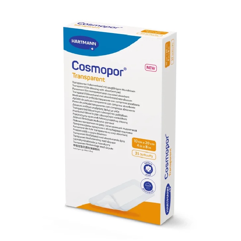 Curativo Cosmopor Transparent Hydrofilm Plus 9x15cm 25 Unid Hartmann ...