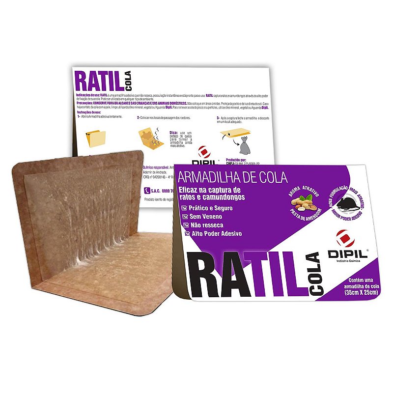 Armadilha De Cola Ratil Pega Ratos E Camundongos Dipil - Pestshop