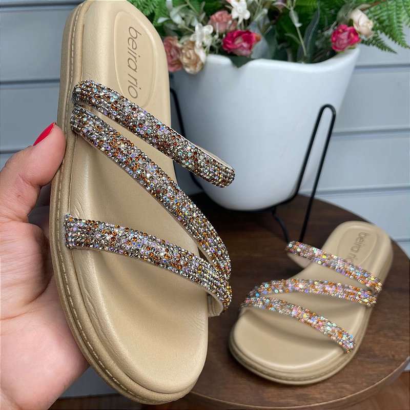 Papete Strass Beira Rio - Azure Moda Feminina