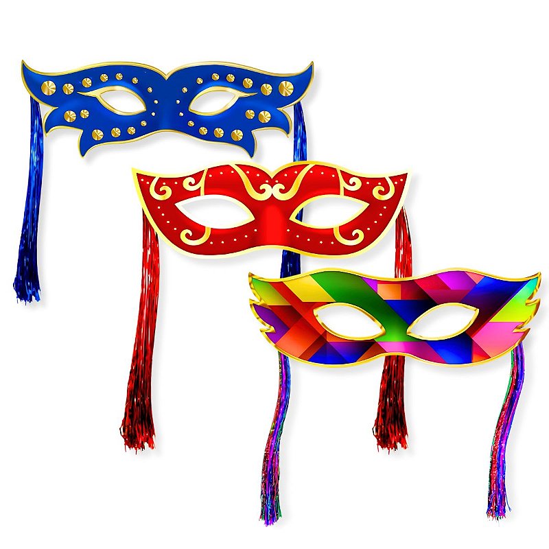 01 Enfeite Mural Carnaval Máscara Grande Com Chicote Festa - DHS SHOP ...