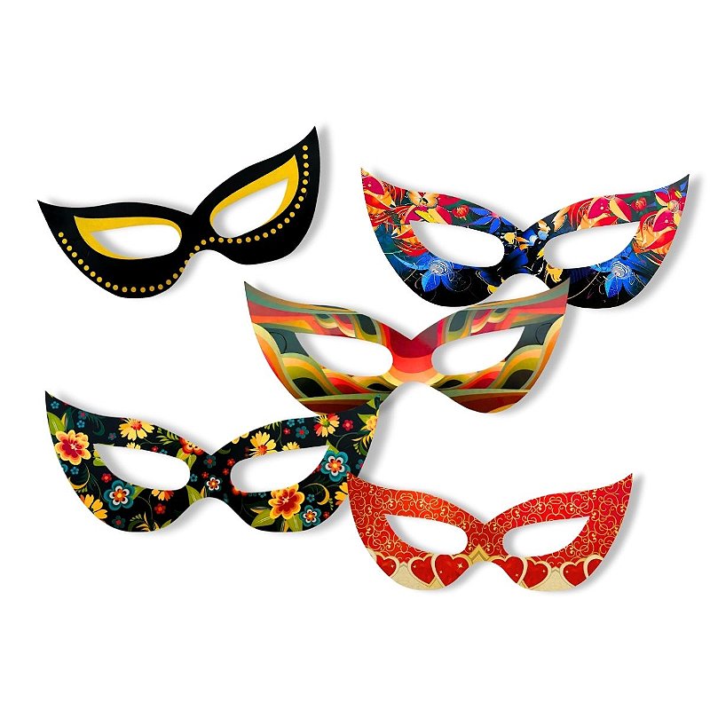 30 Máscara Carnaval Gatinha Papel P/Rosto Fantasia Festa - DHS SHOP ...
