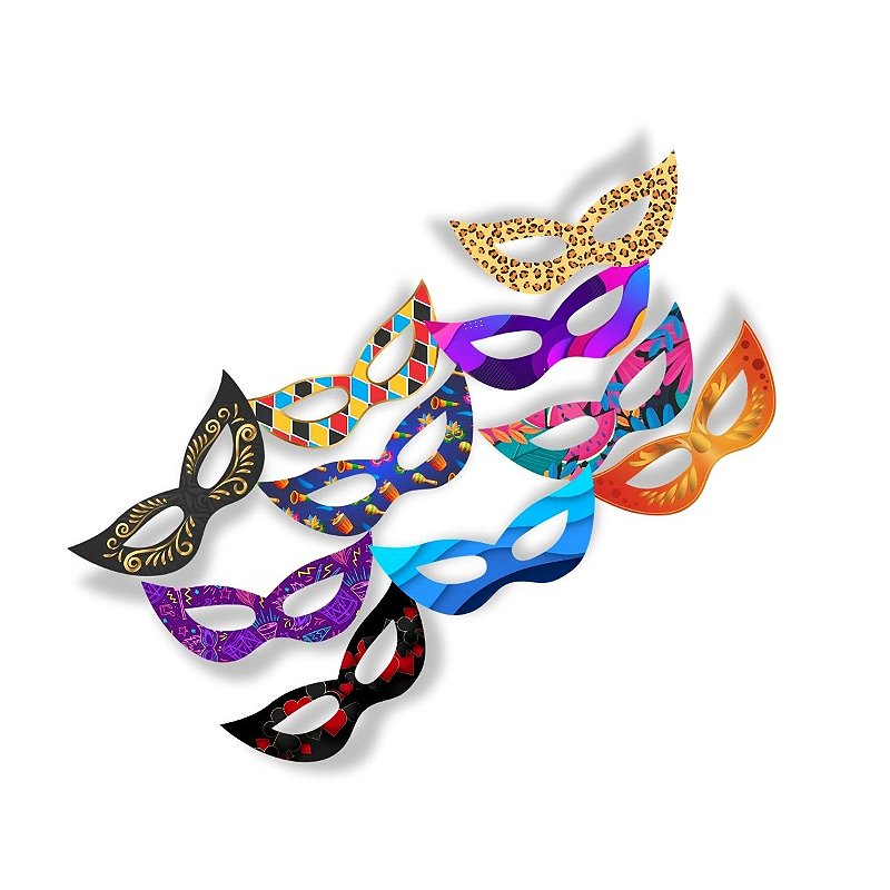 Kit 10 Mini Máscara Carnaval Gatinha Papel Festa Decoração - DHS SHOP ...