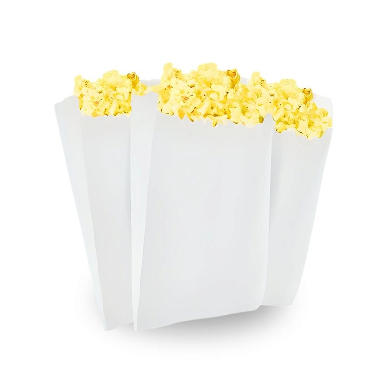 100 Saco Saquinho Papel Pipoca Pequeno Festa 8x11 Branco - DHS SHOP ...